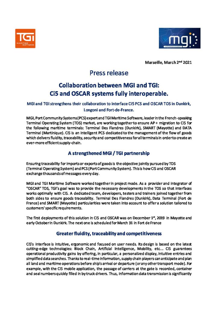 TGI Maritime Software - Port Technology International