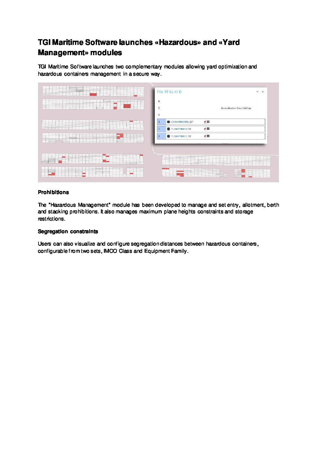 TGI Maritime Software - Port Technology International
