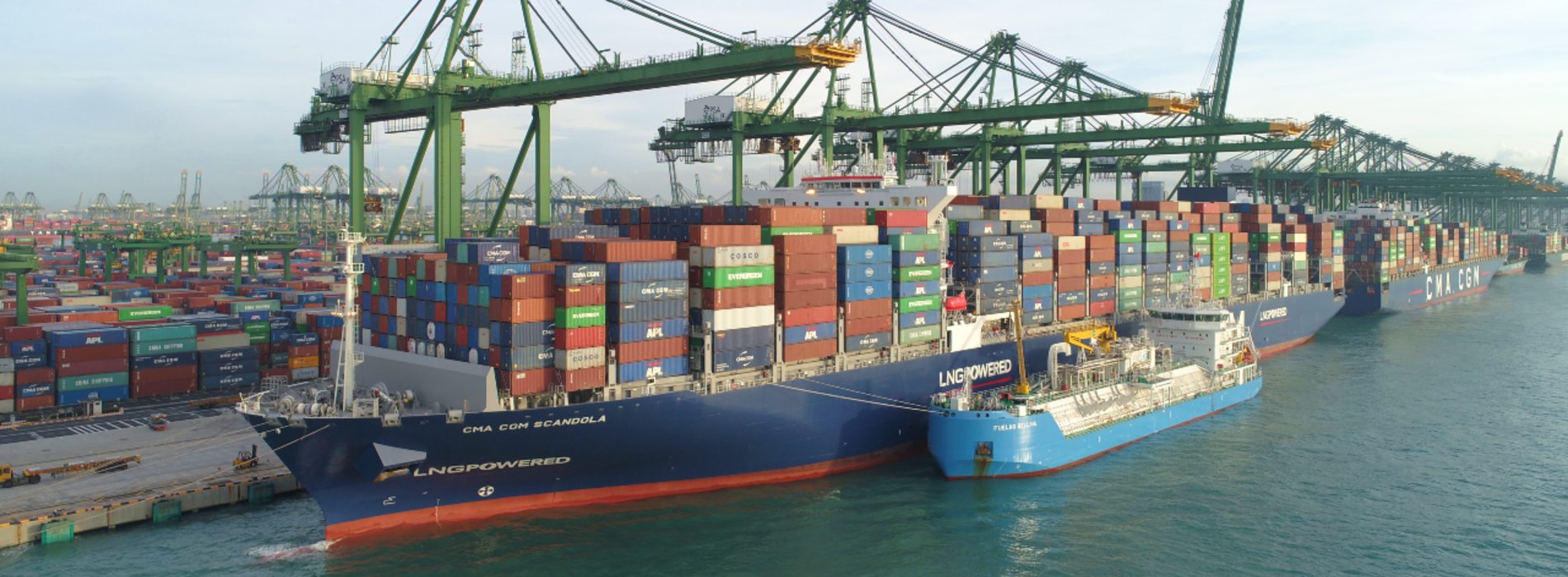 CMA CGM Scandola Becomes First Vessel To Refuel With LNG In Singapore CMA CGM Scandola Becomes First Vessel To Refuel With LNG In Singapore